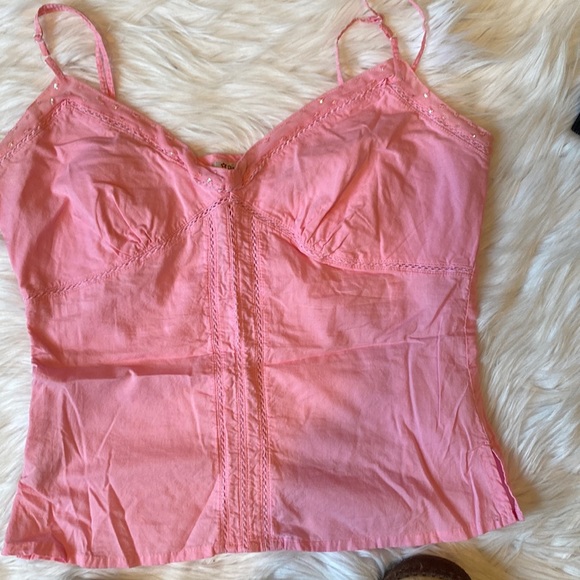 Periscope | Tops | Y2k Cropped Tank Top Pink With Embroidery Sequin ...